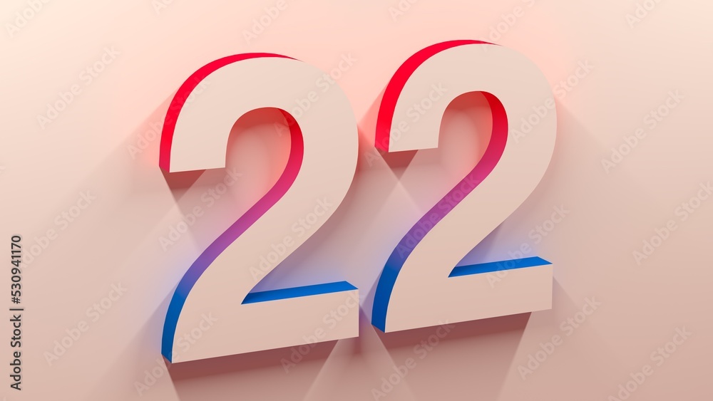 Sexy Light Corporate Number 22 Design With Blue Red Gradient Color On ...