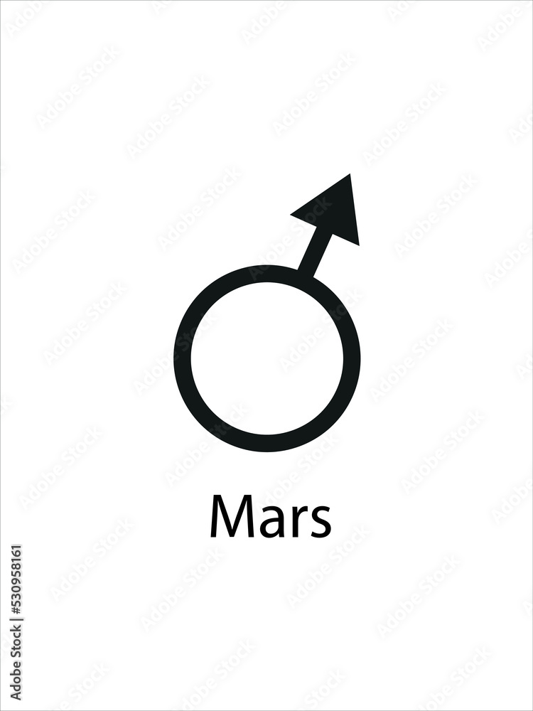 Mars Symbol of Planets. Solar system for astrology, astronomy. Vector illustration. Stock Vector ...