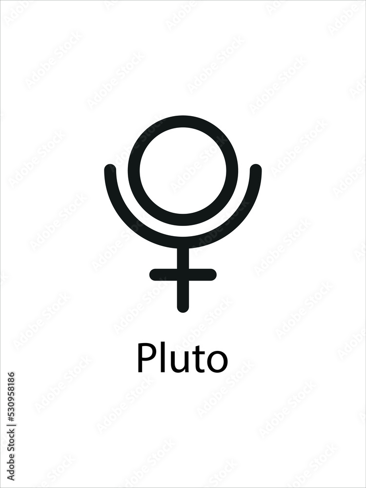 Pluto Symbol of Planets. Solar system for astrology, astronomy. Vector illustration. Stock ...