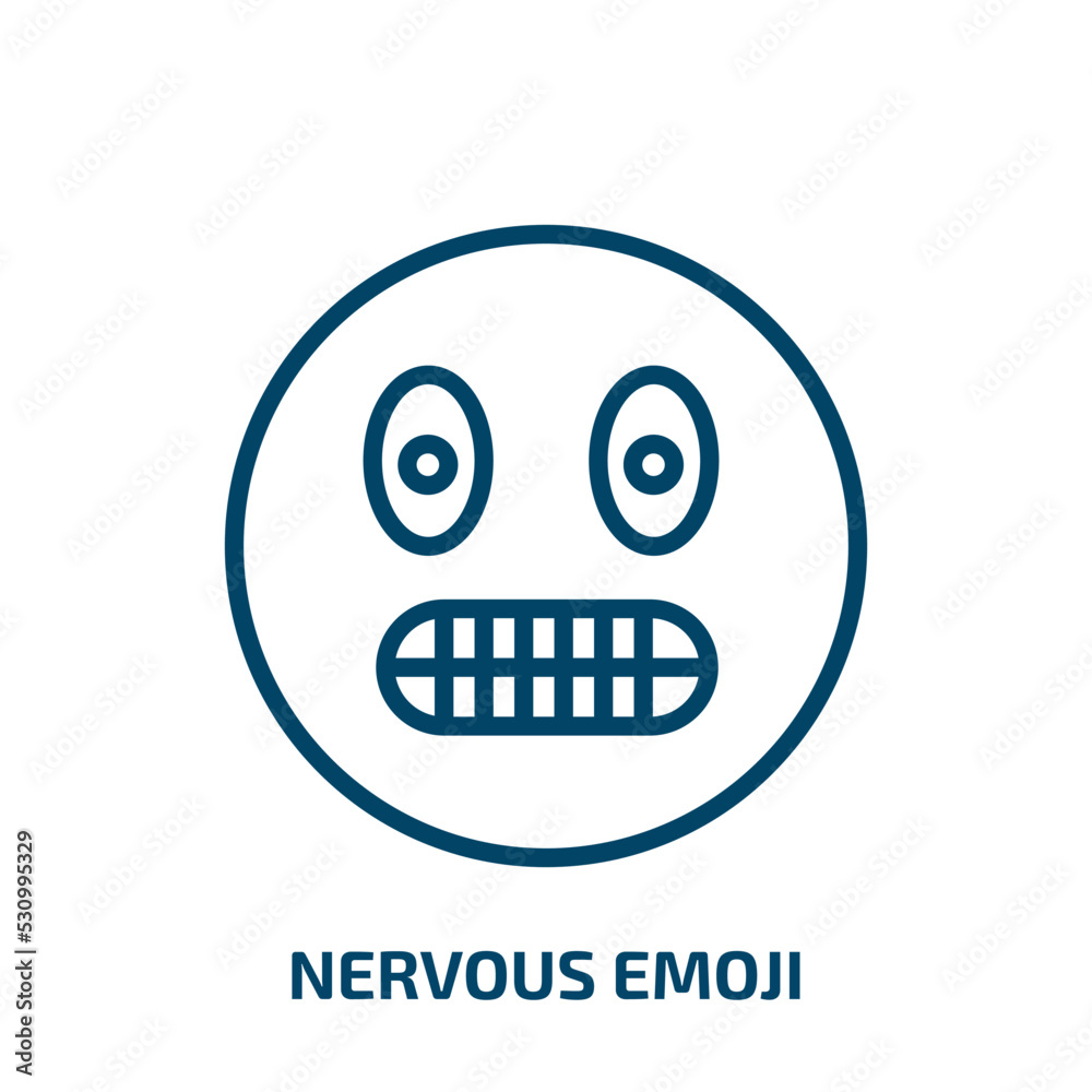nervous emoji icon from emoji collection. Thin linear nervous emoji ...