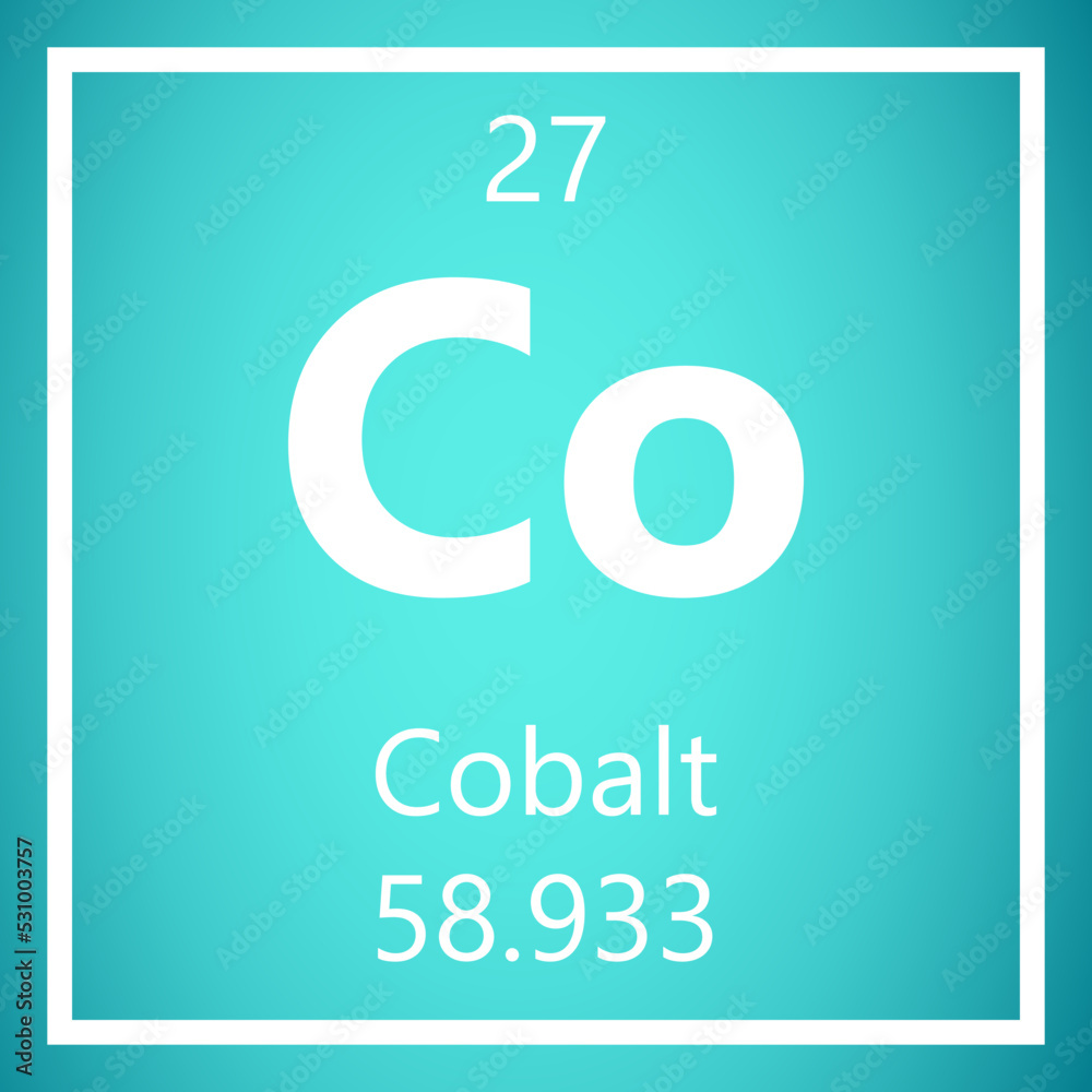 Cobalt Co Periodic Table of Elements, Atomic Mass Vector Illustration ...