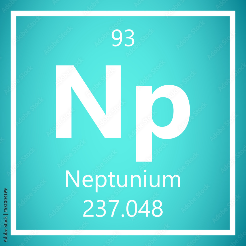 Neptunium Np Periodic Table of Elements, Atomic Mass Vector ...