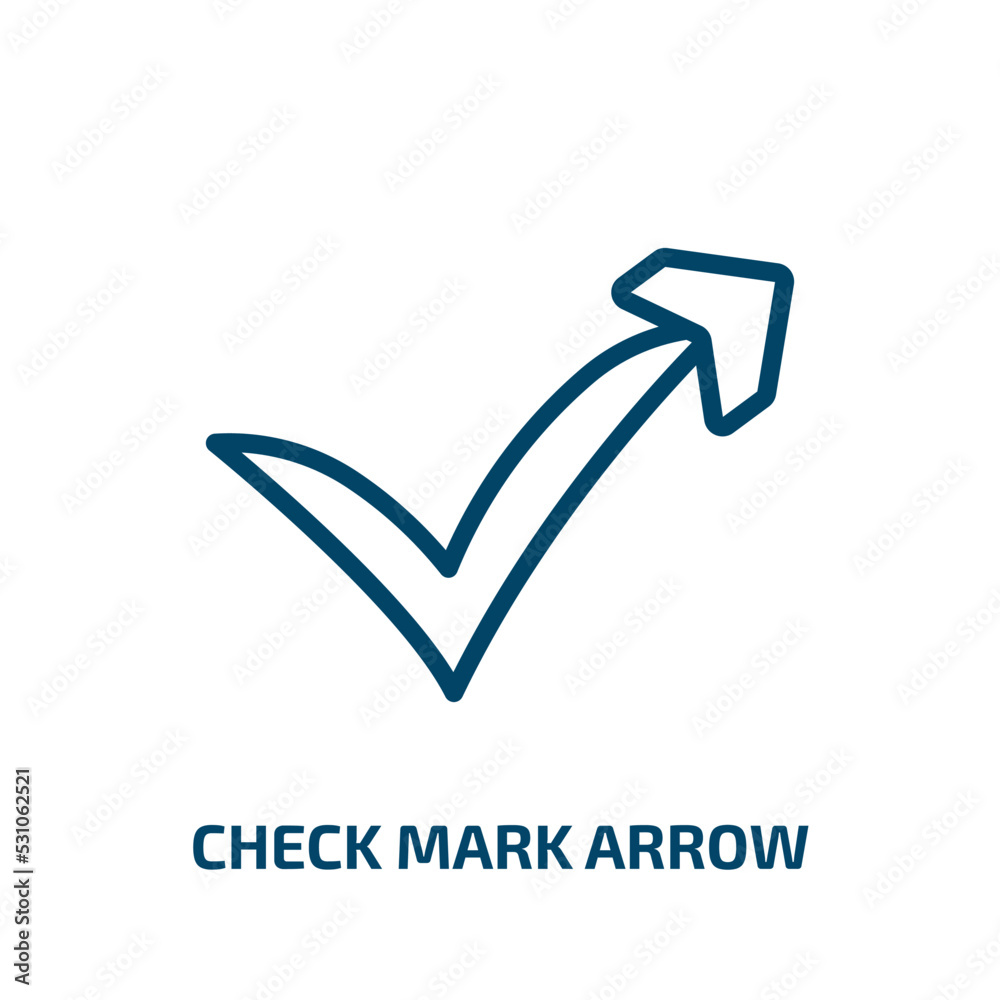 check mark arrow icon from user interface collection. Thin linear check ...