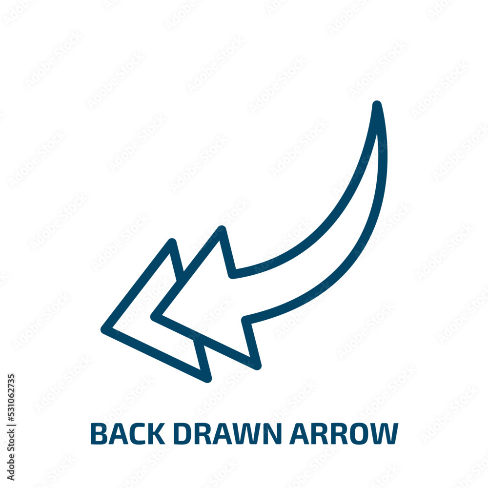 back drawn arrow icon from user interface collection. Thin linear back ...