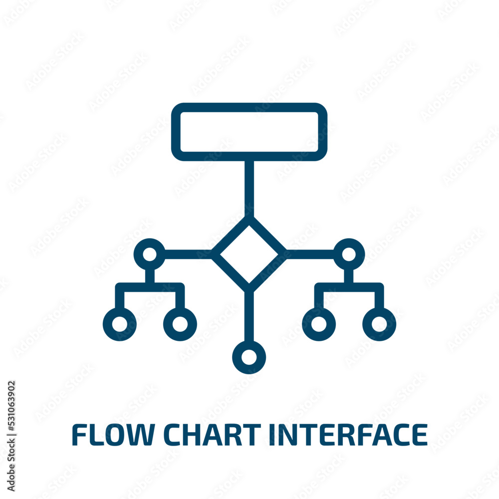 Стоковое векторное изображение «flow chart interface icon from user interface collection. Thin ...