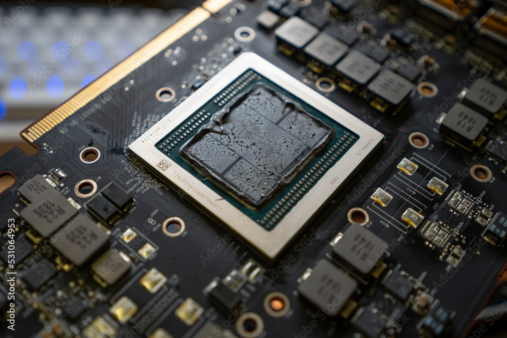 Kuala Lumpur - Sept 9th 2022 : Close up view of AMD Radeon VII PCB ...