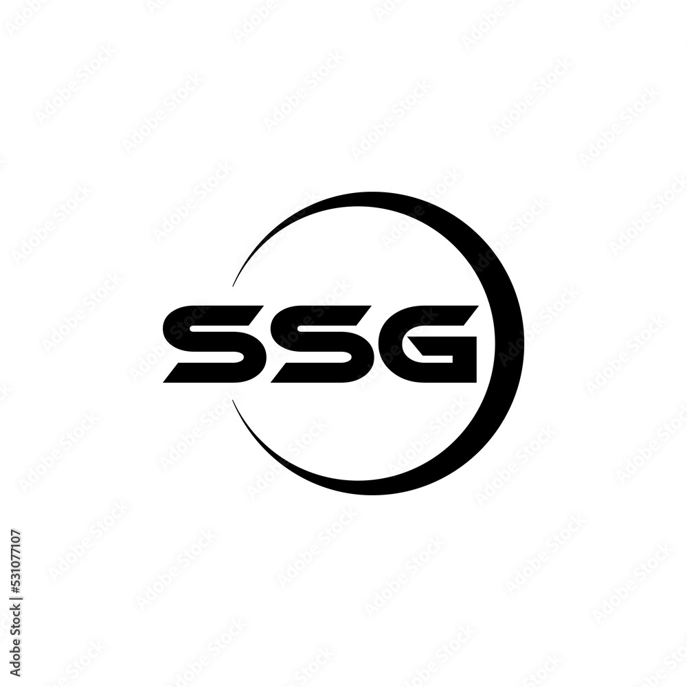 SSG letter logo design with white background in illustrator, cube logo ...