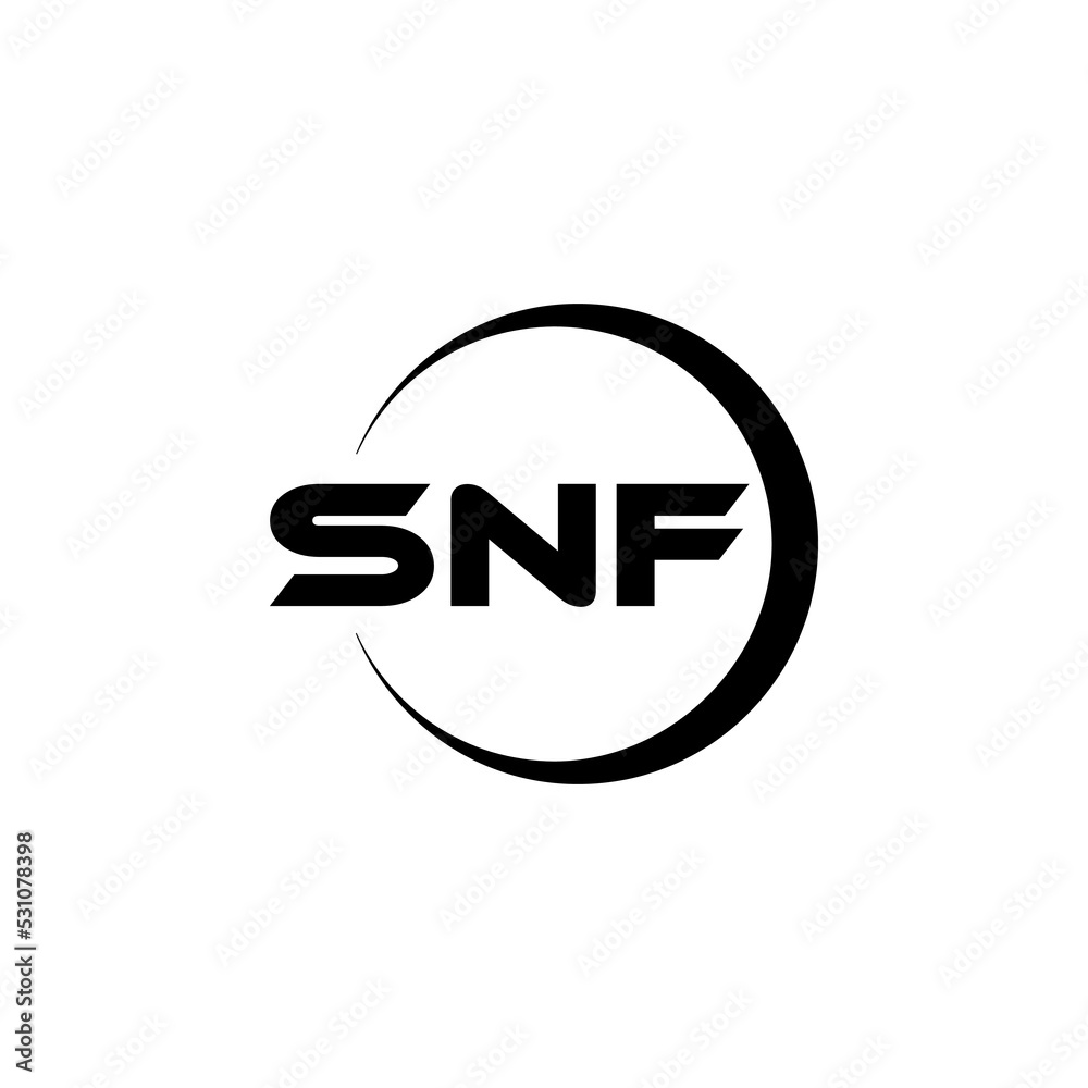 Image vectorielle Stock SNF letter logo design with white background in ...
