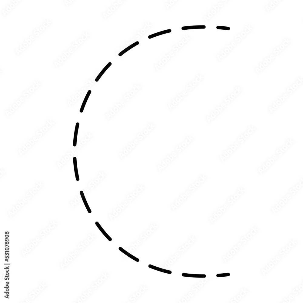 Tracing Alphabet letter C prewriting dotted line element for ...