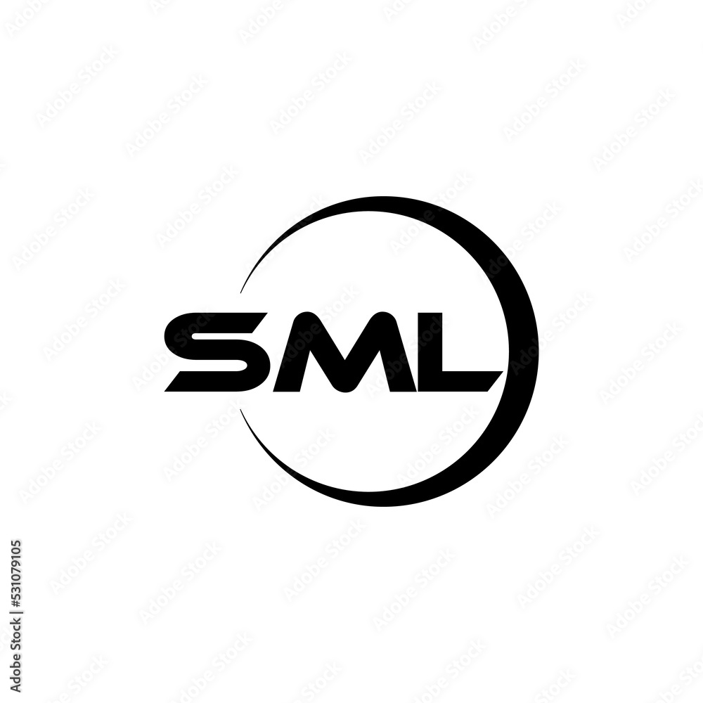 SML letter logo design with white background in illustrator, cube logo ...