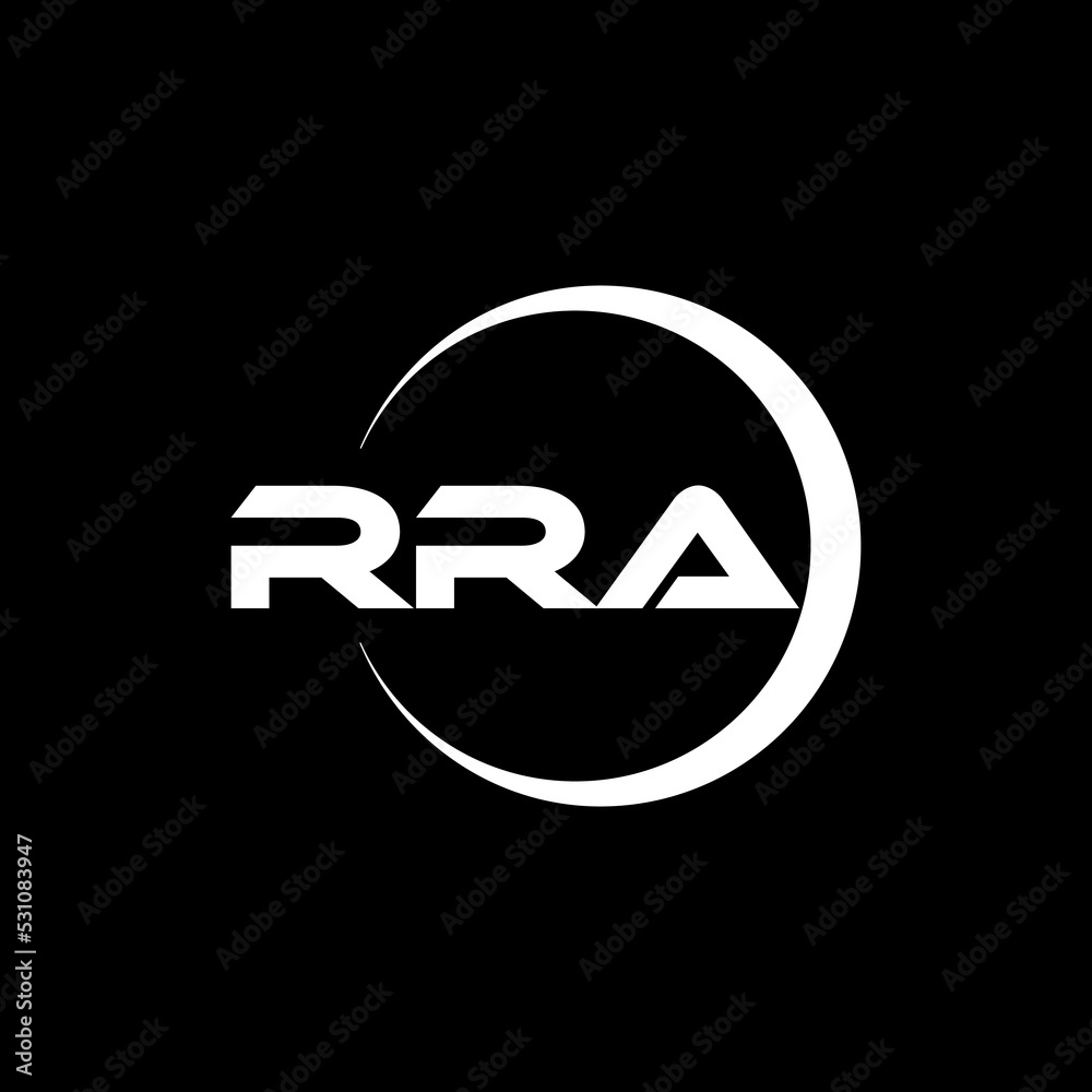 Stock-Vektorgrafik „RRA letter logo design with black background in ...