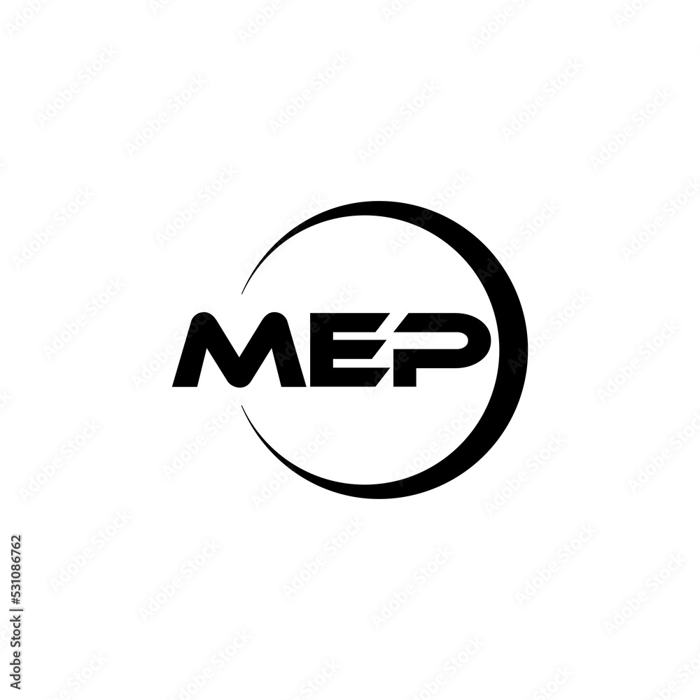 MEP letter logo design with white background in illustrator, cube logo ...