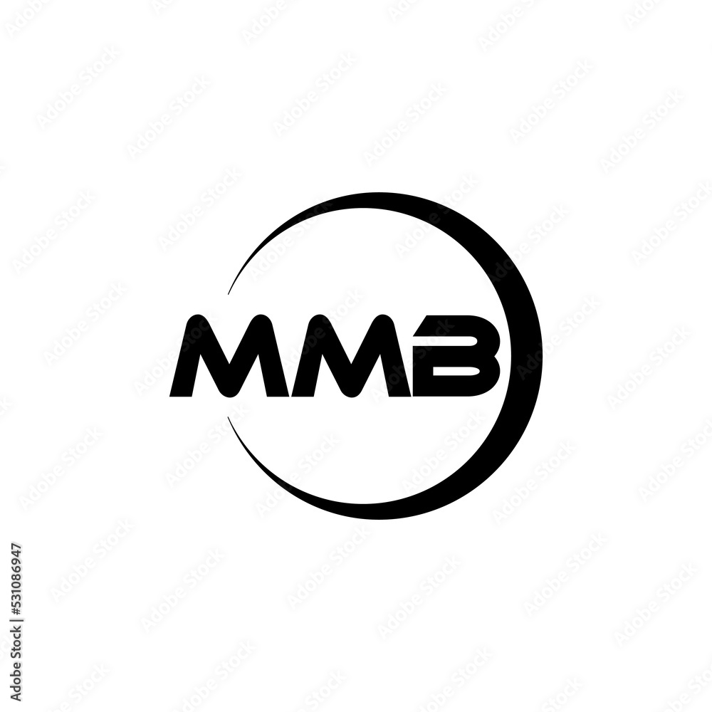 Vector de Stock MMB letter logo design with white background in ...