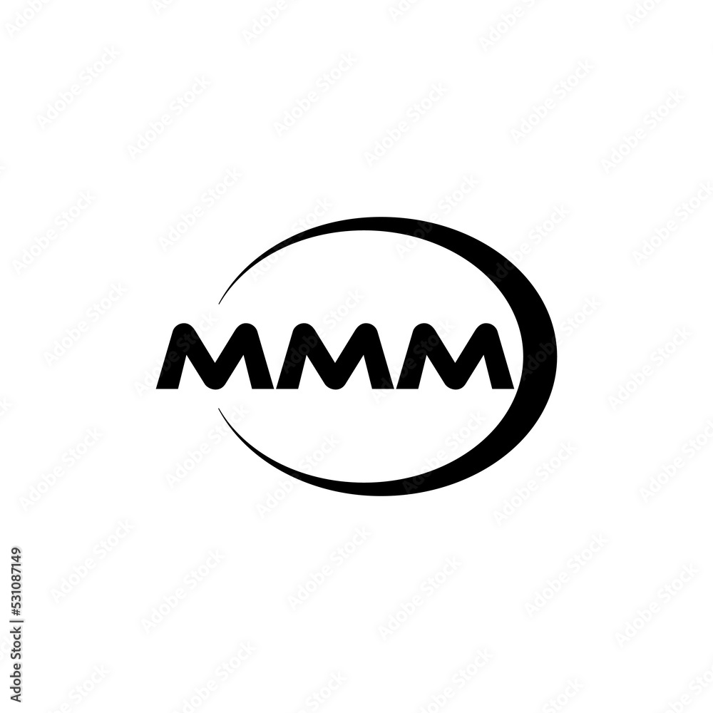 MMM letter logo design with white background in illustrator, cube logo ...