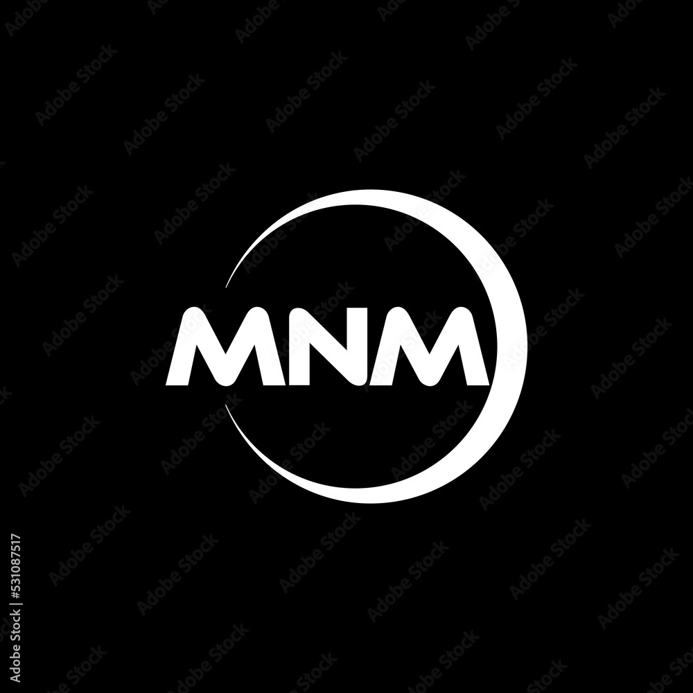 MNM letter logo design with black background in illustrator, cube logo ...
