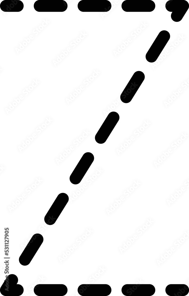 Tracing Alphabet letter Z prewriting dotted line element for ...