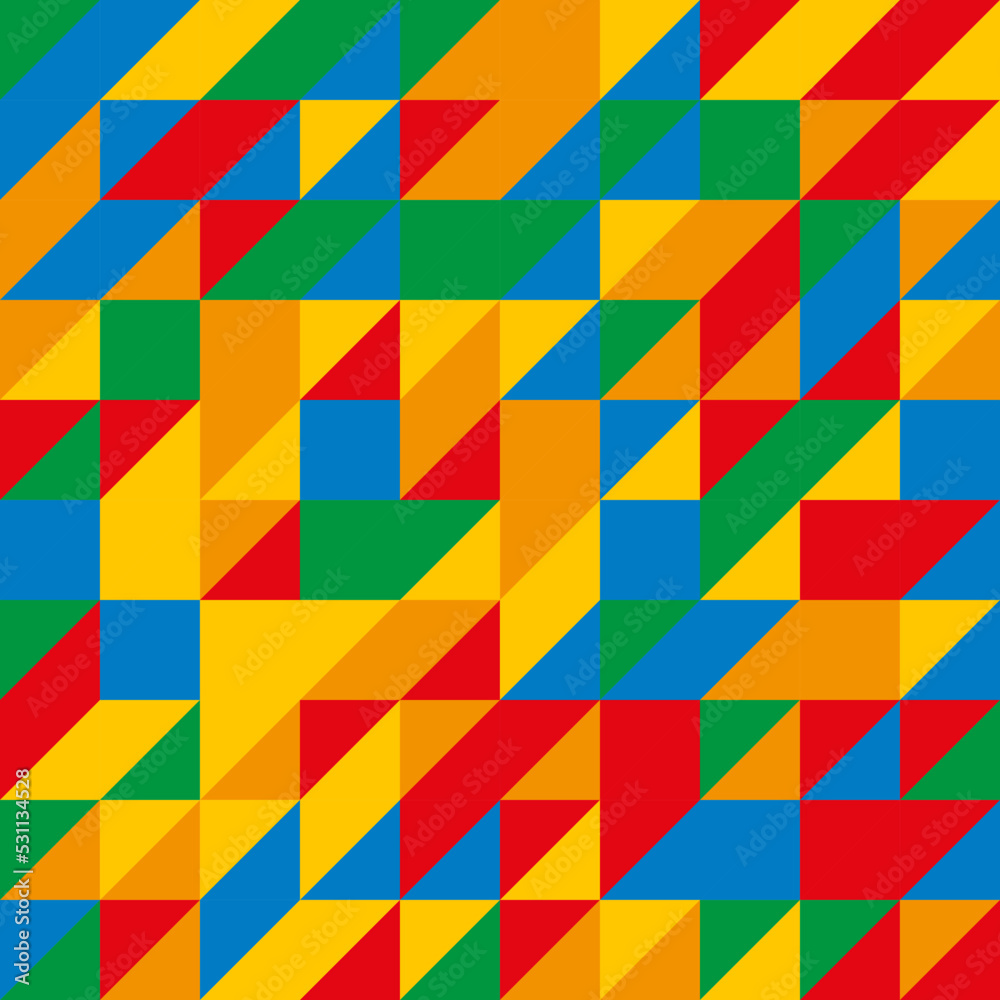 Abstract flat vector drawing of simple geometric shapes with a ...