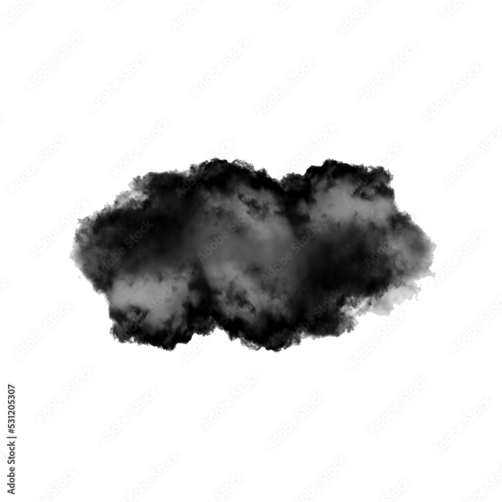 Black smoke cloud isolated over transparent background png illustration ...