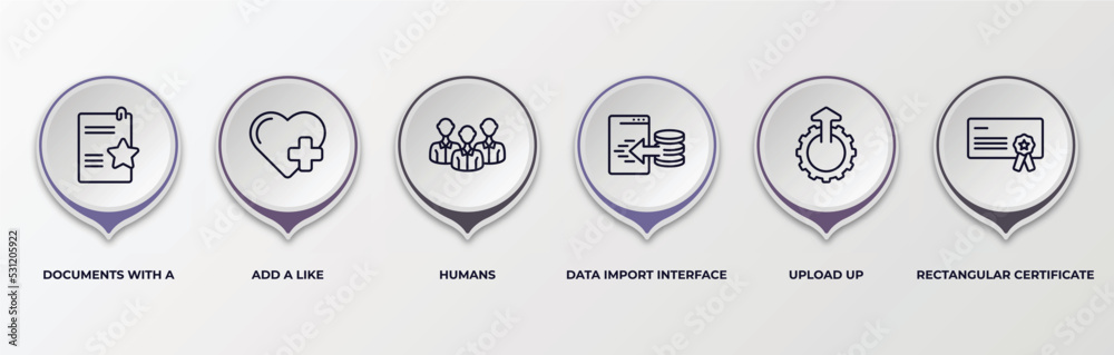 infographic template with outline icons. infographic for user interface ...