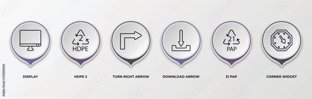 infographic template with outline icons. infographic for user interface ...