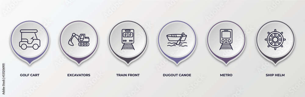 infographic template with outline icons. infographic for transportation ...