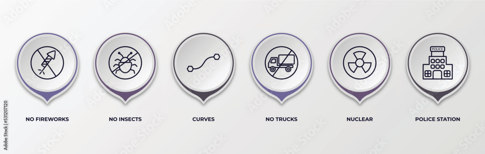 infographic template with outline icons. infographic for traffic signs ...