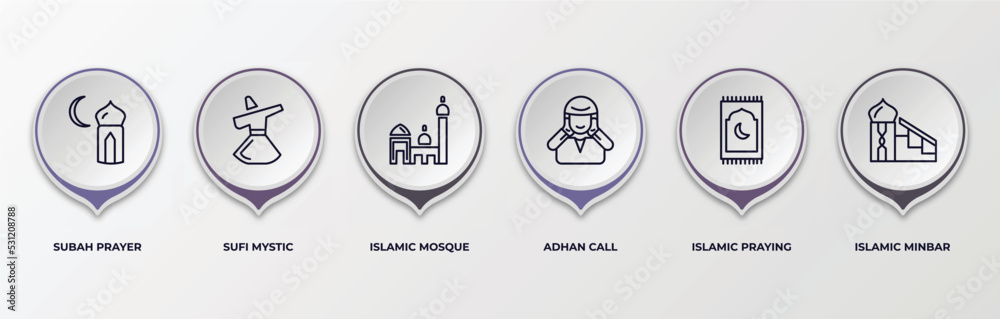 Vector de Stock infographic template with outline icons. infographic ...