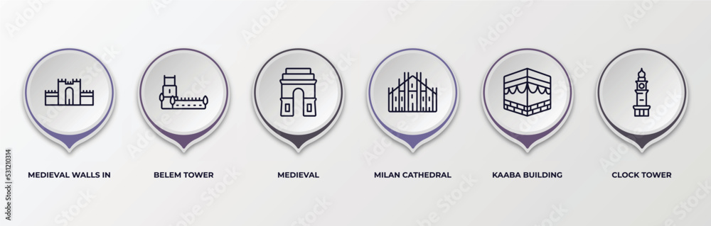 Vector de Stock infographic template with outline icons. infographic ...