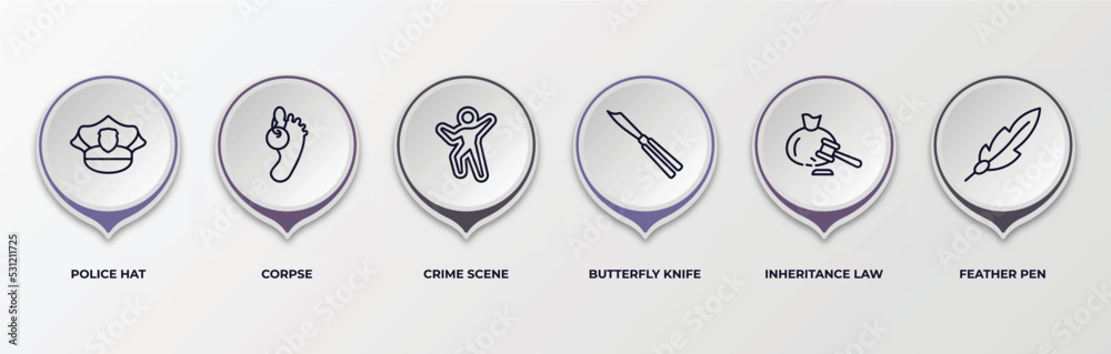 Vector de Stock infographic template with outline icons. infographic ...