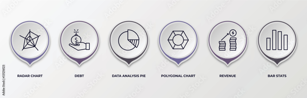 infographic template with outline icons. infographic for business and analytics concept ...