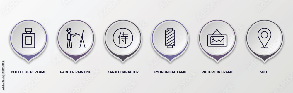 infographic template with outline icons. infographic for art concept ...