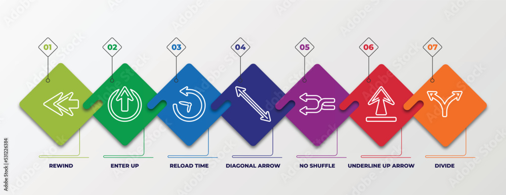 infographic template with linear icons. infographic for arrows ...
