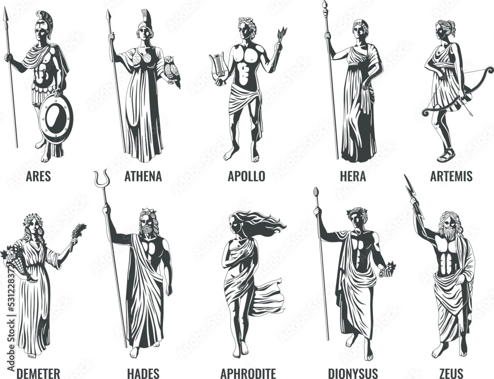 Greek Gods Set Stock Vector | Adobe Stock