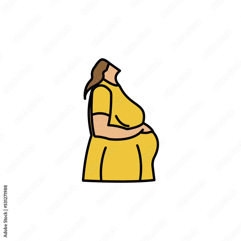 pregnant mother, family line icon on white background. Signs and ...