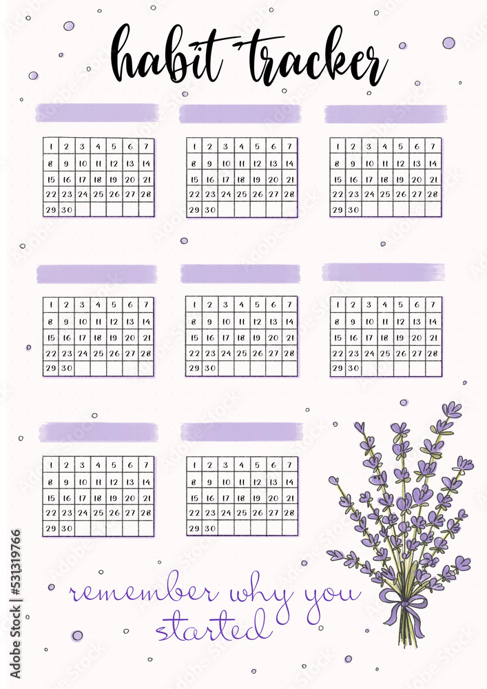 Monthly Habit Tracker Printable Template, Routine Tracker, A4, A5 Stock ...