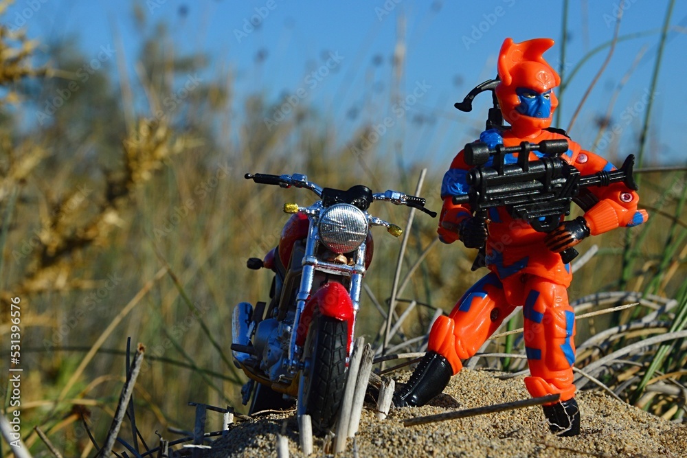 GI JOE action figure of Cobra Alley Viper from 1989 with his submachine ...