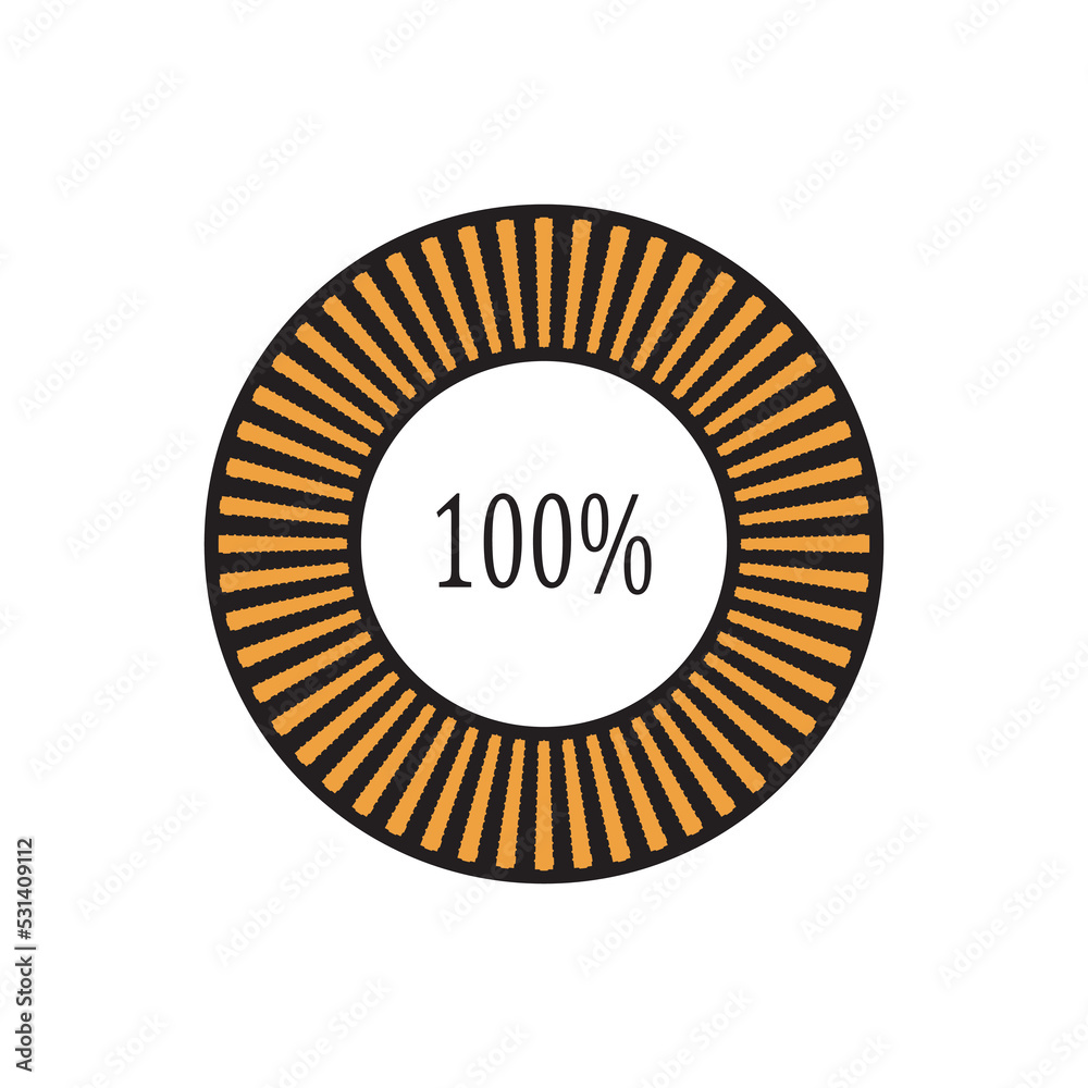 100 percent pie chart. Percentage vector infographics. Circle ...