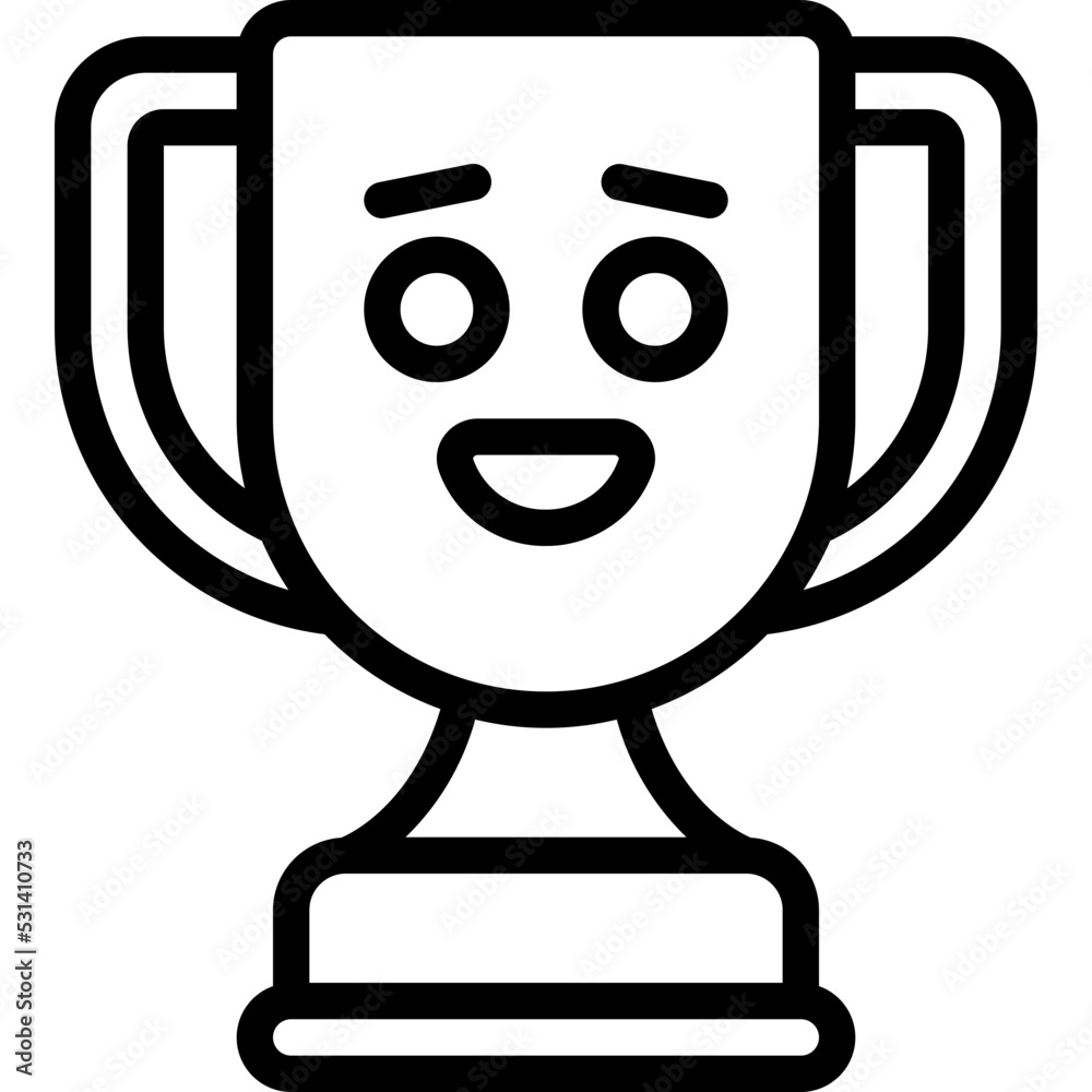 Smiley Face Trophy Icon Stock Vector | Adobe Stock
