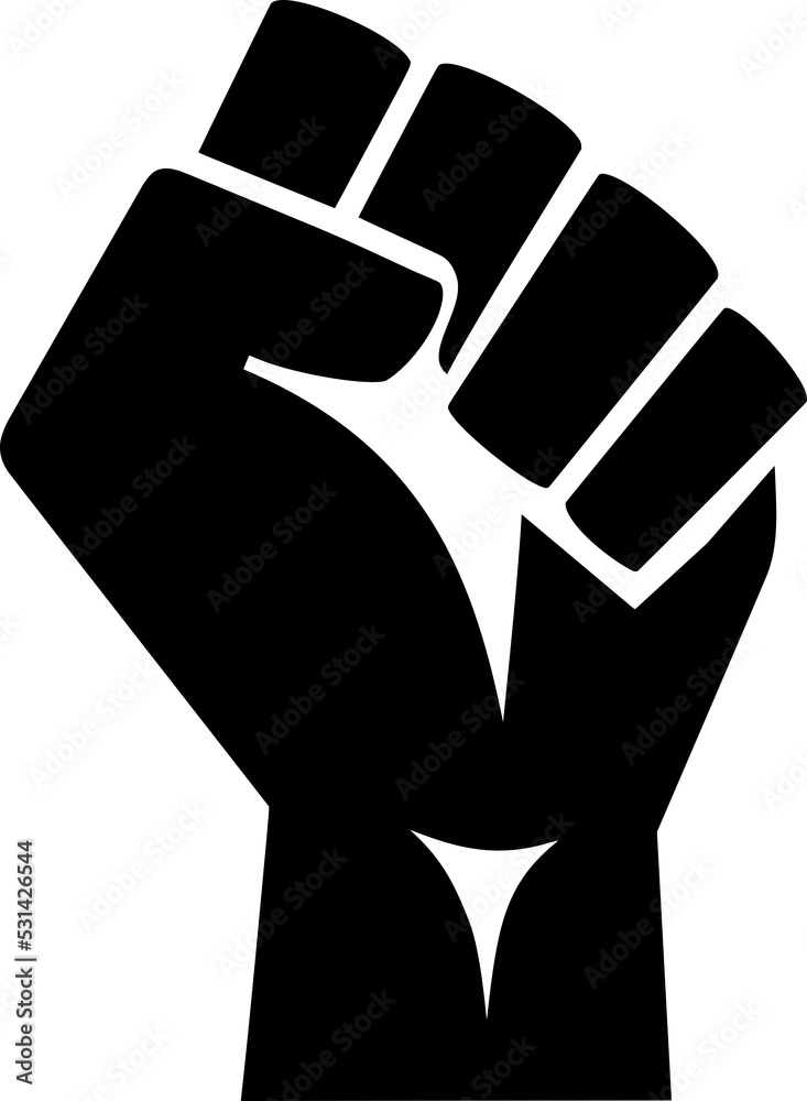 Illustration of the iconic protester raised fist isolated on ...