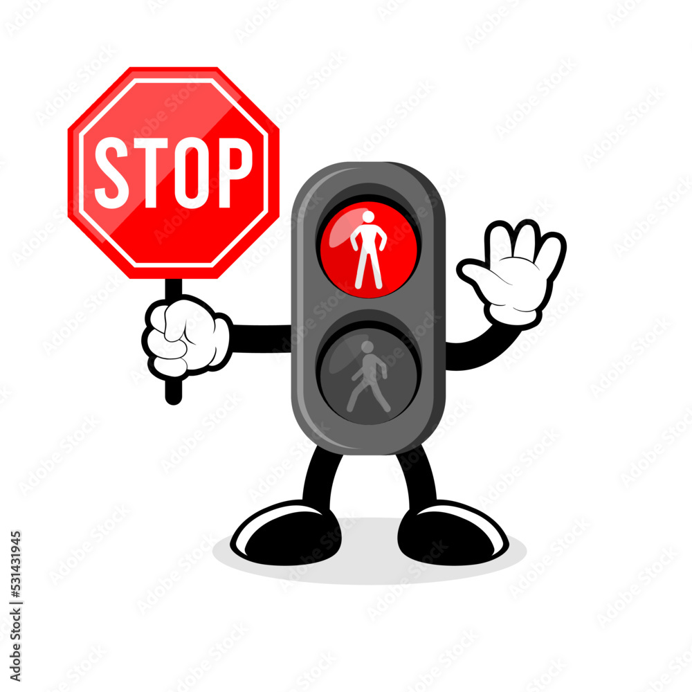 Pedestrian traffic light with red and green man icon set. Vector ...