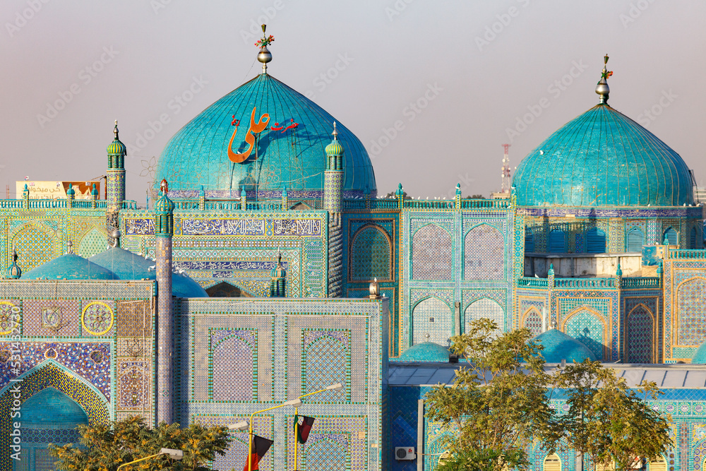 Blue Mosque in Mazar-i-Sharif (Mazar-e Sharif), built by the Timurid in ...