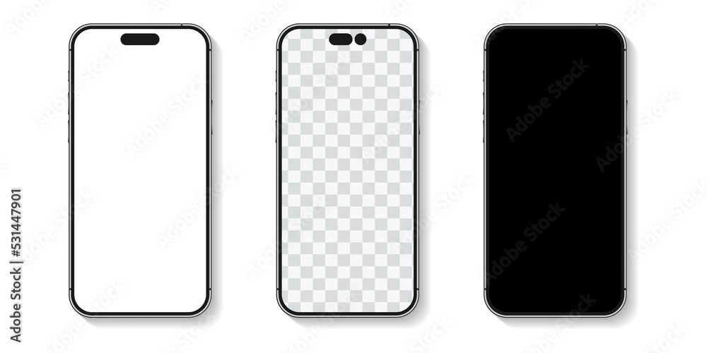 Realistic templates of iphone 16 smartphone. Vector phone mockup set ...