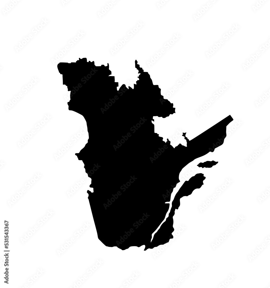 Quebec map vector silhouette illustration. Province of Canada symbol ...