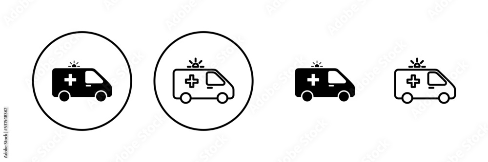 Ambulance icon vector. ambulance truck sign and symbol. ambulance car ...