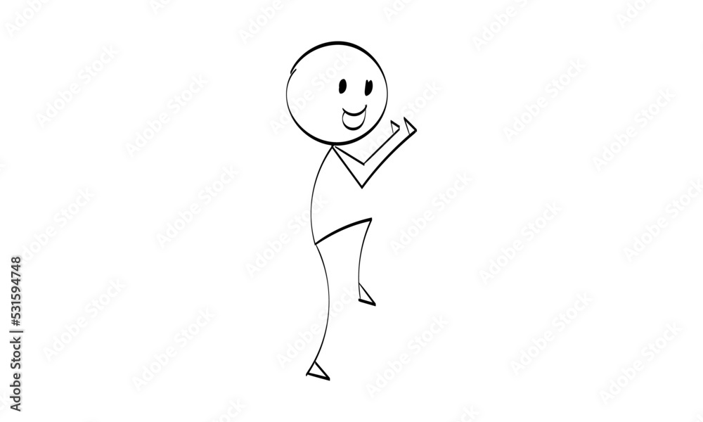 Vector Stickman Character illustration. Sketch stick figure isolated ...