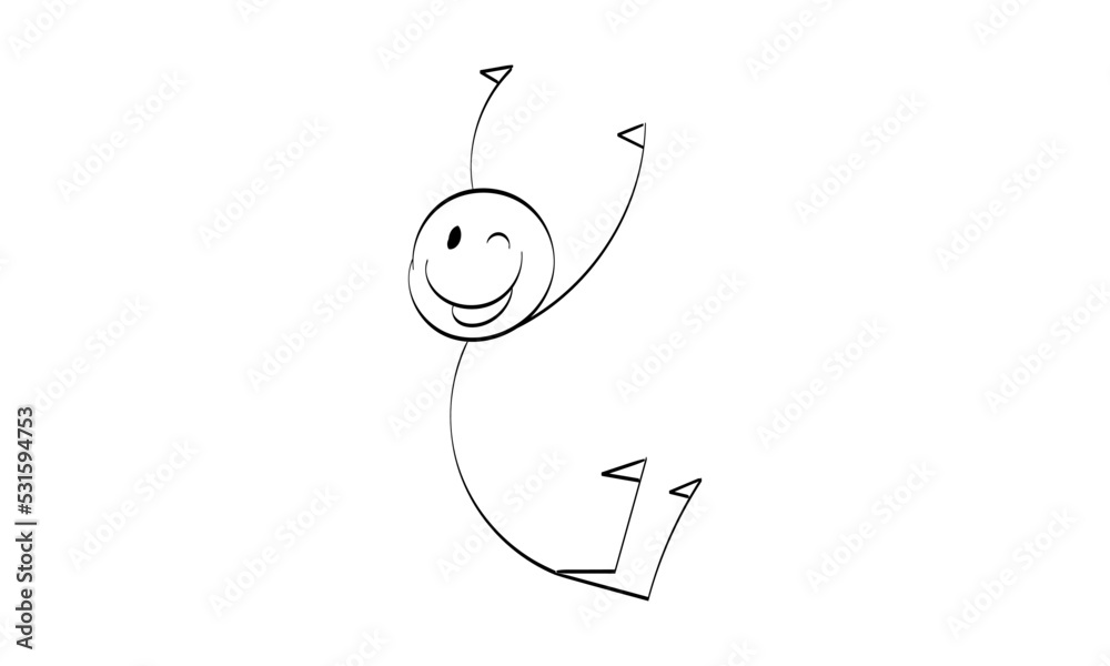 Vector Stickman Character illustration. Sketch stick figure isolated ...