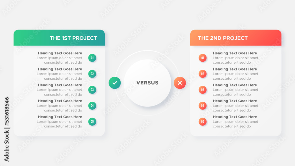 Process Workflow Features Options Comparison Chart Diagram Circles ...