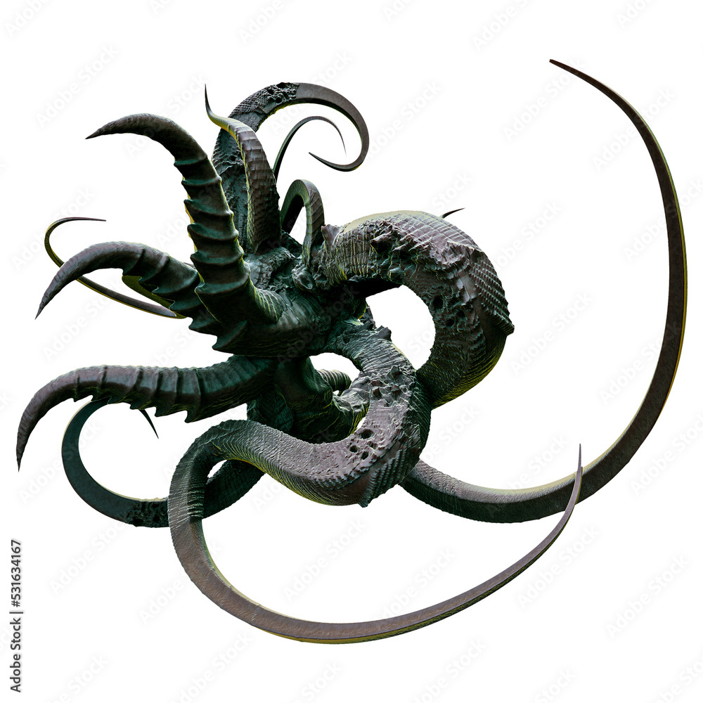 Abstract Organic Alien Tentacle Tendril | Transparent Background PNG ...