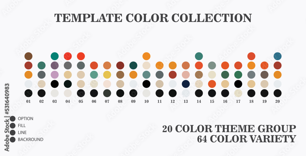 Trend Color palette blend 2023. 20 vector color palette groups, with 62 ...