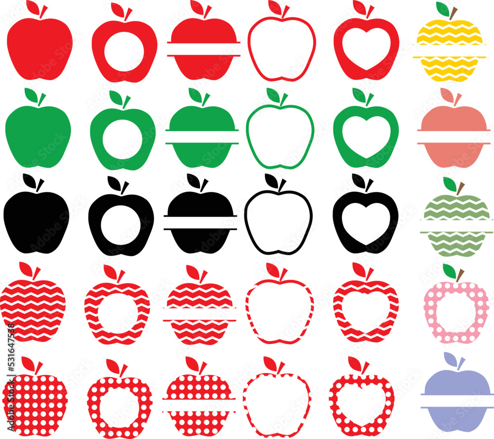 apple svg vector Illustration isolated on white background. apple ...